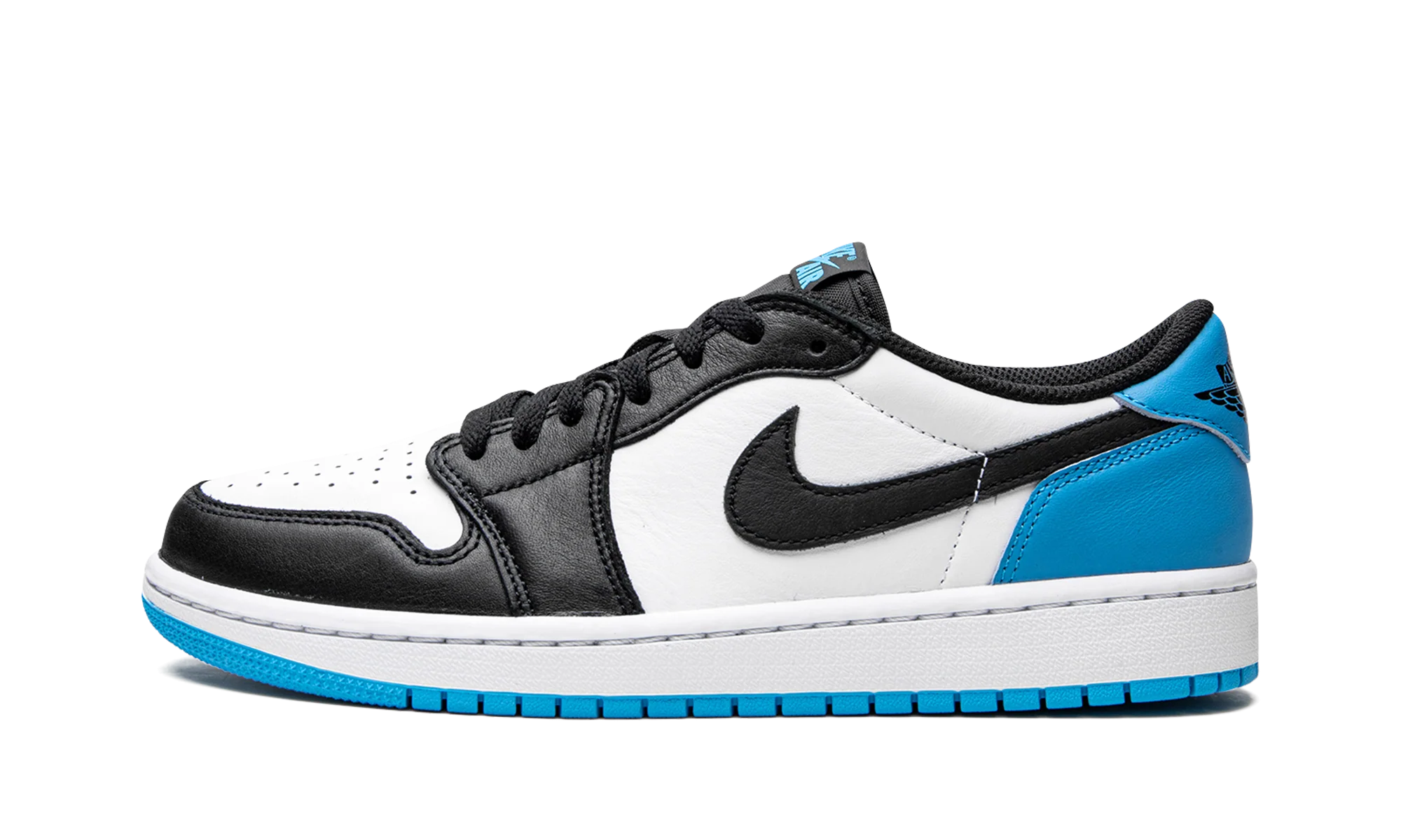 Jordan 1 Retro Low OG Black Dark Powder Blue | SOLEM8TE.